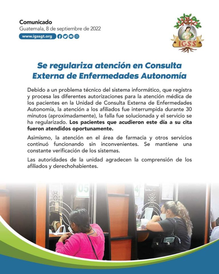Comunicado. Se regulariza atención en Consulta Externa de Enfermedades ...